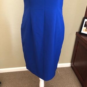 Calvin Klein | Dresses | Calvin Klein Royal Blue Sheath Double Zipper ...
